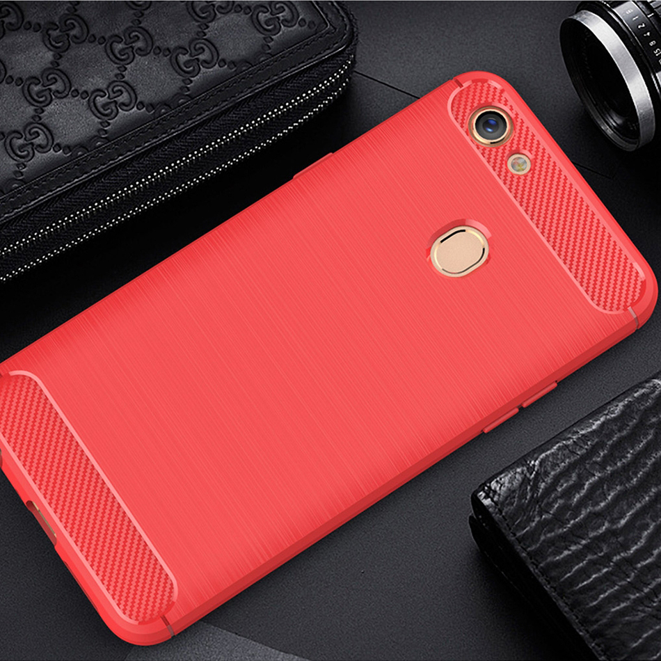 Flexi Slim Carbon Fibre Case for Oppo A73 / F5 (Red)